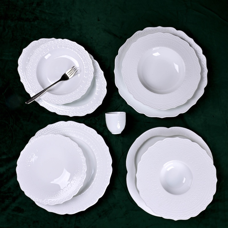 Porcelain White Dinner Plate High End Hotel