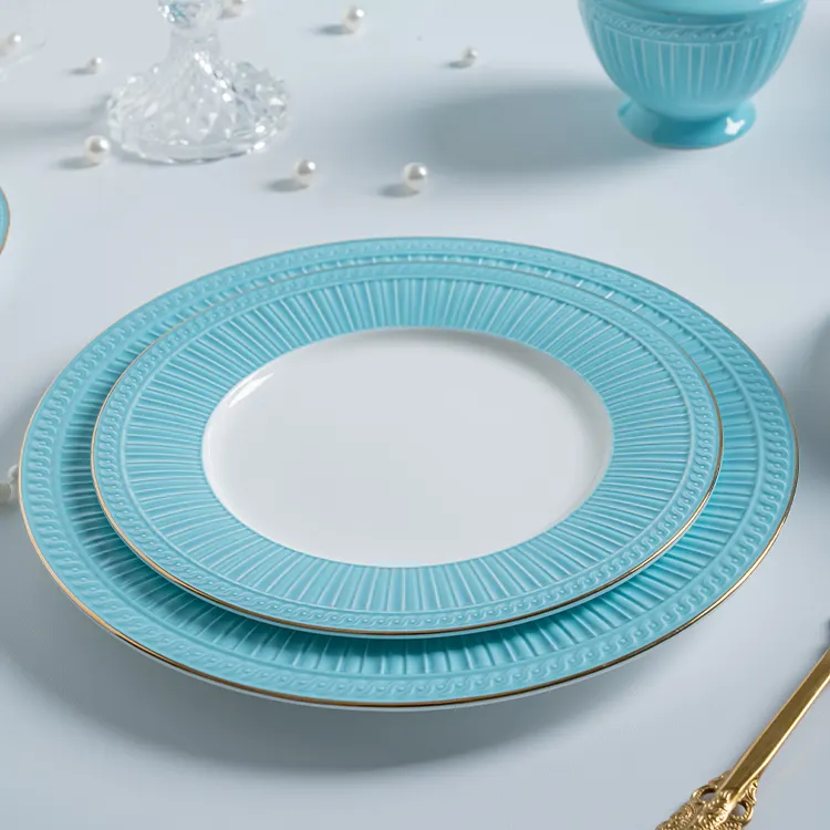 Light Blue Dinner Plate Bone China - Royalware China