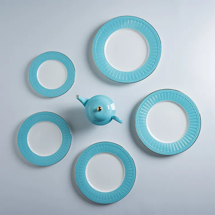 Light Blue Dinner Plate Bone China - Royalware China