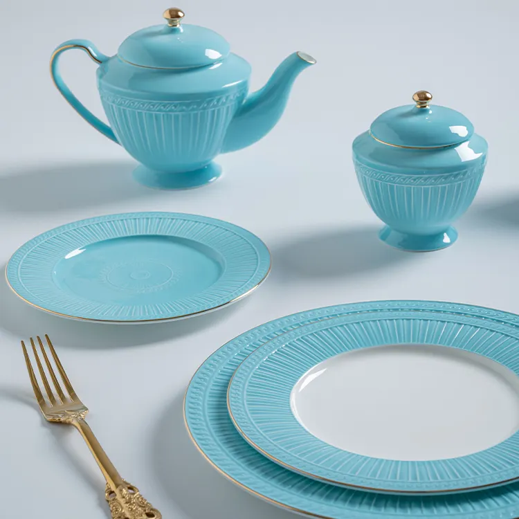Light Blue Dinner Plate Bone China - Royalware China